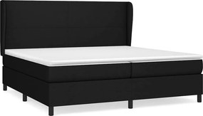 Box spring postel s matrací černá 200x200 cm textil 3127831