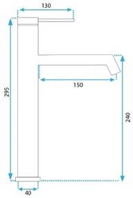 REA-B5320 - Umyvadlová baterie FOSS 29,5 cm matná černá