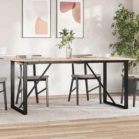 Jídelní stůl s O rámem 180 x 90 x 75 cm borové dřevo a ocel 3282678