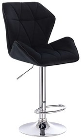 LuxuryForm Barová židle MILANO MAX VELUR na stříbrném talíři - černá