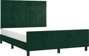 Rám postele bez matrace tmavě zelená 140 x 190 cm samet 3125754