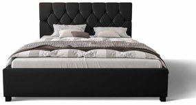 Manželská postel 160 cm Sylvie (černá) (s roštem a úložným prostorem). 1047158