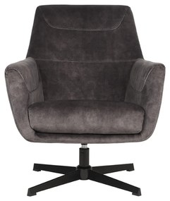 LABEL51 Sametové křeslo TOBY antracit CM-55.000