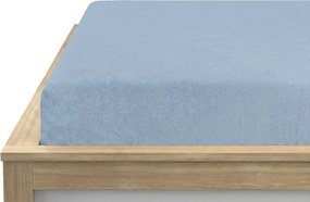 Fleecové napínací prostěradlo MOLTON světle modré 90 x 200 cm