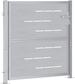 Zahradní brána se zámkem Stříbrná 85 x 97 cm Nerezová ocel 3402576