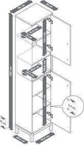 Tchibo - Vysoká koupelnová skříňka »Eklund« - barva: bílá