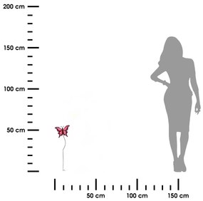Zapichovací zahradní dekorace Butterflies, sada 3ks, 57,5 cm, kov, vícebarevná
