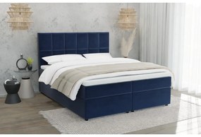 Tmavě modrá boxspring postel s úložným prostorem 160x200 cm Flip – Ropez