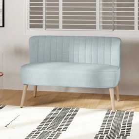 HOMCOM 2místná pohovka, kompaktní čalouněný dvousedák s lněným vzhledem, světle zelená (117 x 56,5 x 77 cm)