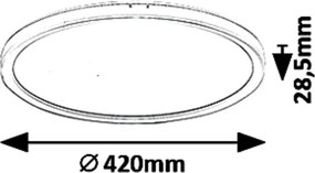 Rabalux Bílé stropní LED svítidlo Pavel kulaté 420mm 22W 3428