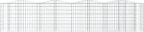 Klenutý gabion vyvýšený záhon 400x50x100 cm pozinkované železo 153547