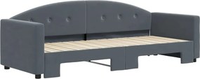 Válenda s přistýlkou tmavě šedá 80 x 200 cm samet 3197295