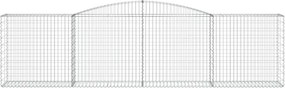 Klenuté gabionové koše 4 ks 400x50x100/120cm pozinkované železo 3146998