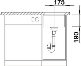 BLANCO SUBLINE 320-U InFino Silgranit šedá skála bez táhla 523407