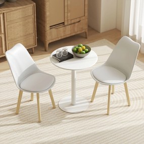 HOMCOM Jídelní Stůl, Kulatý Kuchyňský Stůl pro 2 Osoby, Moderní Jídelní Stůl do Obývacího Pokoje, Zahrady, Ocel, Ø60 x 72 cm, Bílý