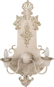 Béžová antik nástěnná kovová lampa Anelli - 40*18*70 cm E14/ 2*25W