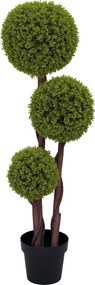 HOMCOM Umělý Buxus, 115 cm Rostlina do Domácnosti, Umělá Rostlina v Květináči, Dekorativní Rostlina, Dekorativní Rostliny pro Domov, Kancelář, Chodbu,
