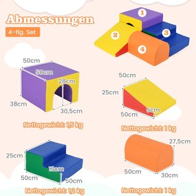 Costway 4 PCS. Foam building blocks pro climbing a running around. Soft building
