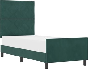 Postel s boxspringem s čelo Tmavě zelená 80 x 200 cm samet 3344972