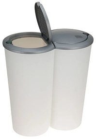 DekorStyle Odpadkový koš Matteo 2x25 L bílo-šedý