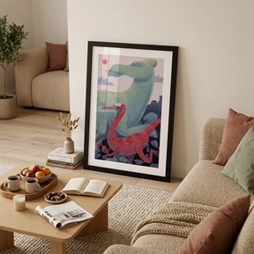 Slakinglizard | Pravěk Rám: Bílý, Velikost: 70 x 50 cm