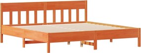Postel bez matrace voskově hnědá 200 x 200 cm masivní borovice 3323211