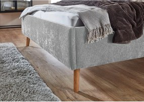 Šedá čalouněná dvoulůžková postel s úložným prostorem s roštem 180x200 cm Nova – Meise Möbel