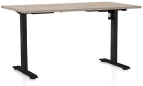 Výškově nastavitelný stůl OfficeTech A, 120 x 80 cm - černá podnož Barva: Dub