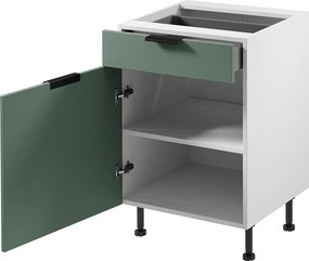 SORENTO jv | dolní skříňka D60S1 se zásuvkou a příborníkem | 60 cm | LEVÁ | bílá/zelená