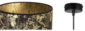 Závěsné svítidlo WERONA 2, 1x černé/zlaté textilní stínítko, (fi 20cm), G