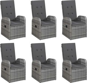 7dílný zahradní jídelní set šedý 3067906