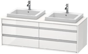 Duravit Ketho - Umyvadlová skříňka 50x140x55 cm, 4 zásuvka, lesklá bílá KT6757B2222