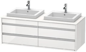 Duravit Ketho - Umyvadlová skříňka 496x1400x550 mm, 4 zásuvka, lesklá bílá KT6757B2222