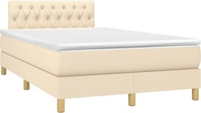 Box spring postel s matrací a LED krémová 120x190 cm textil 3270114