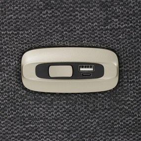 Autronic Relaxační křeslo BILBAO – elektrické zabudované ovládání, šedá, látka