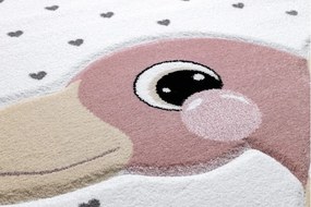 Dywany Łuszczów, Dětský kusový koberec Petit Flamingos hearts cream, 160x220, růžová, dětský pokoj