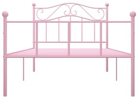Rám postele růžový kov 90 x 200 cm