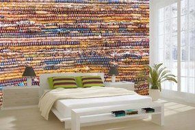 DIMEX | Samolepicí vliesová fototapeta na zeď Tkaný koberec MA-5-2500 | 375 x 250 cm | modrá, oranžová, hnědá, růžová