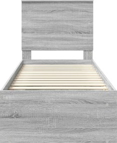 Rám postele s čelo Šedá Sonoma 75 x 190 cm Masivní borové dřevo 3411078