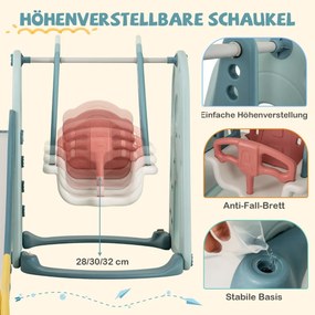Costway Dětská houpačka se skluzavkou výškově nastavitelným sedátkem 4 v 1