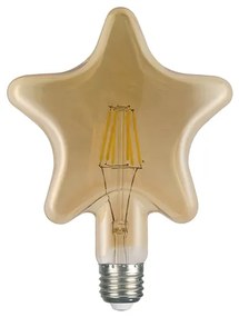 ACA DECOR LED žárovka Filament Star E27 6W, jantar