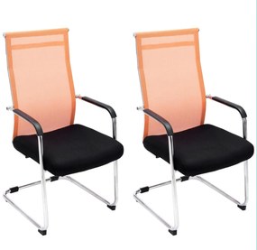 Kancelářské židle Worsley - 2 ks - síťovaný potah | oranžové