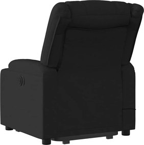Elektrické zvedací masážní polohovací křeslo černé textil 3206584