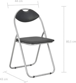 Skládací židle 6 ks, černá, umělá kůže 278594