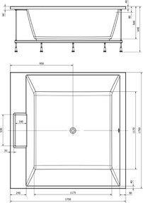 Polysan Came 175 x 175 cm vana čtvercová akrylátová 23611