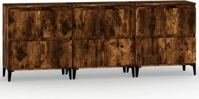 Příborníky 3 ks kouřový dub 60 x 35 x 70 cm kompozitní dřevo 3185780