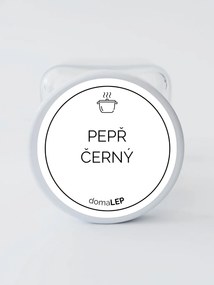 Samolepka na kořenky PEPŘ ČERNÝ bílá 5 cm základní písmo