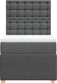 Box spring postel s matrací tmavě šedá 90x200 cm textil 3294254