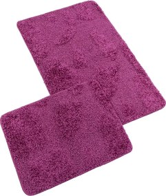 Bellatex koupelnové předložky BANYSILVER bez výkroje sada 60x100, 60x50 cm Fuchsiová