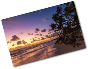 Wallmuralia Kuchyňská deska skleněná Západ slunce na pláži 80x52 cm